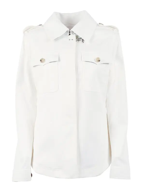 FAY Shirt Jacket With Hook Closure - White
