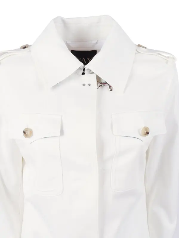 FAY Shirt Jacket With Hook Closure - White