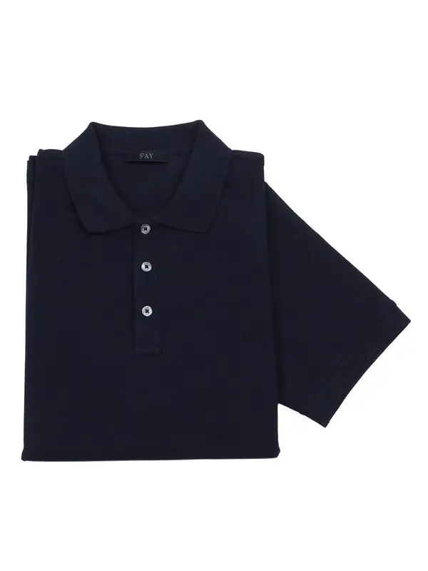 FAY Pique Stretch Polo - Blu
