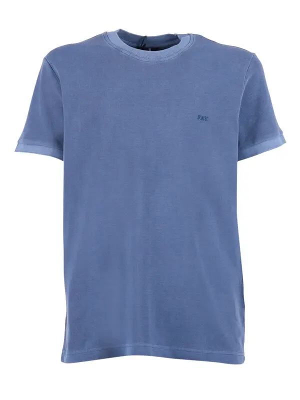 FAY Frosted Piquet T-shirt - Blu
