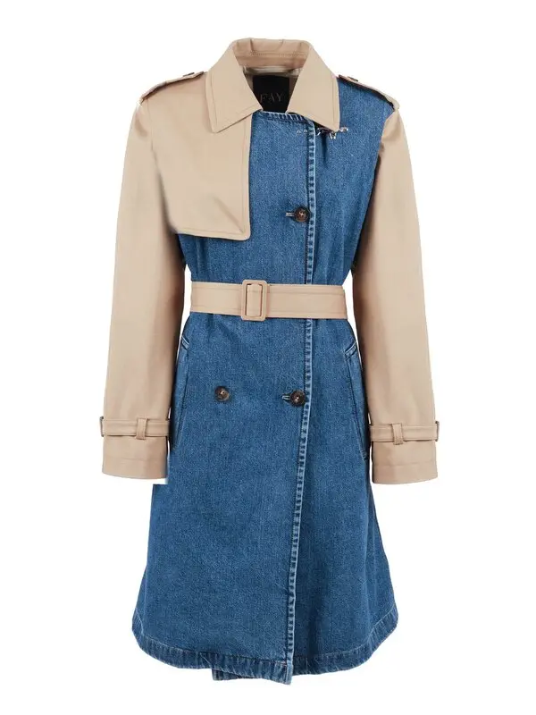 FAY Over Mix Materials Trench - Blu