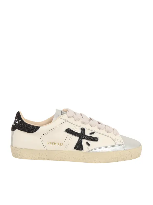 Premiata S Stevend Off +silver Sneakers - White