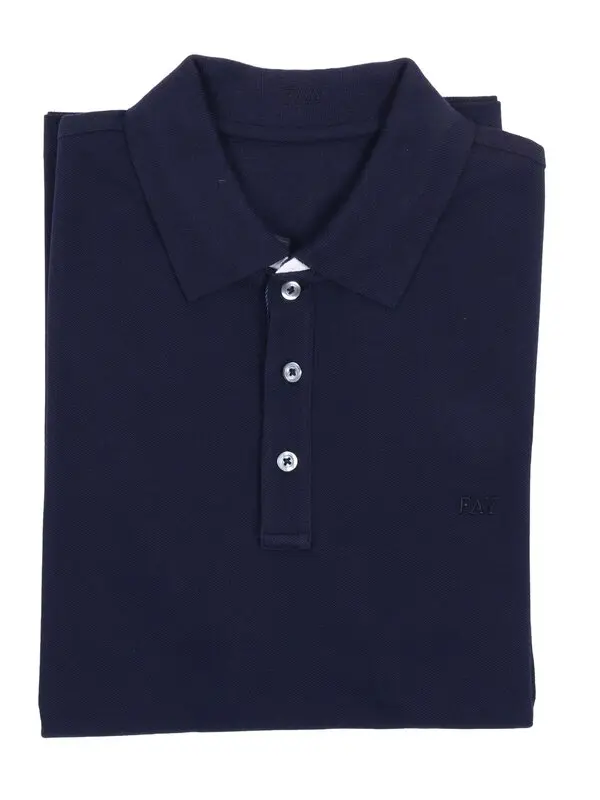 FAY Polo Db Collar Piquet Str. Bicolor - Blu
