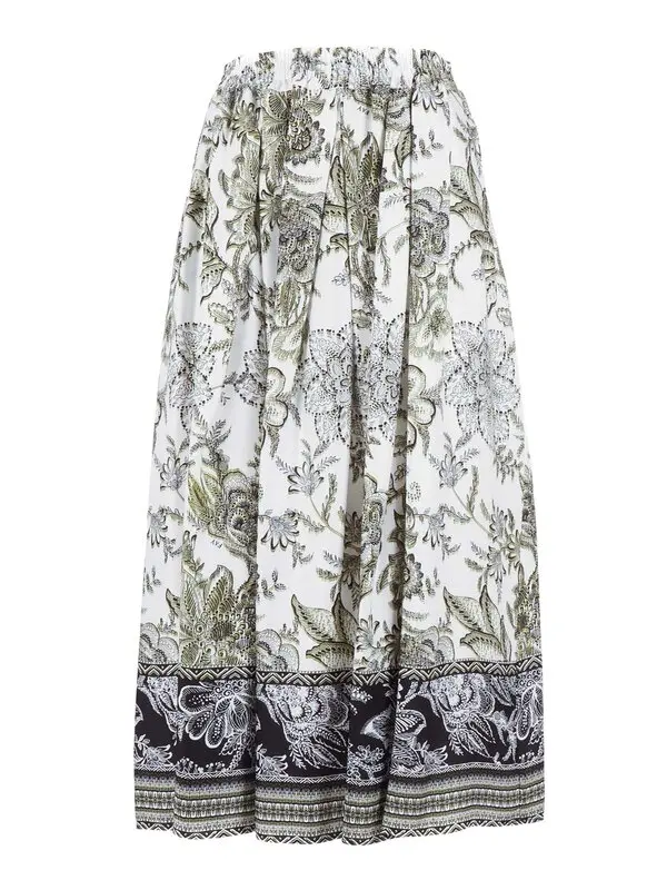 FAY Long Skirt With Elastic Waist - White