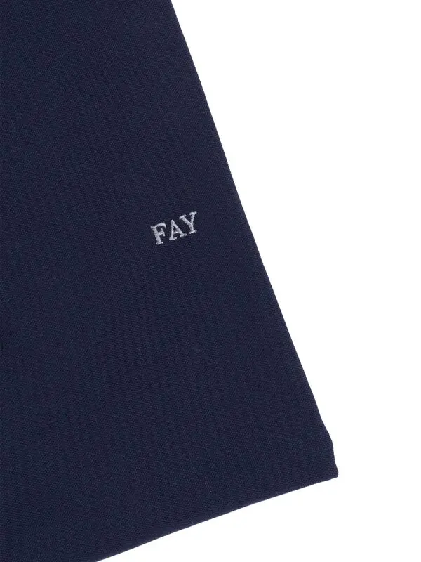 FAY Polo With Striped Details - Blu