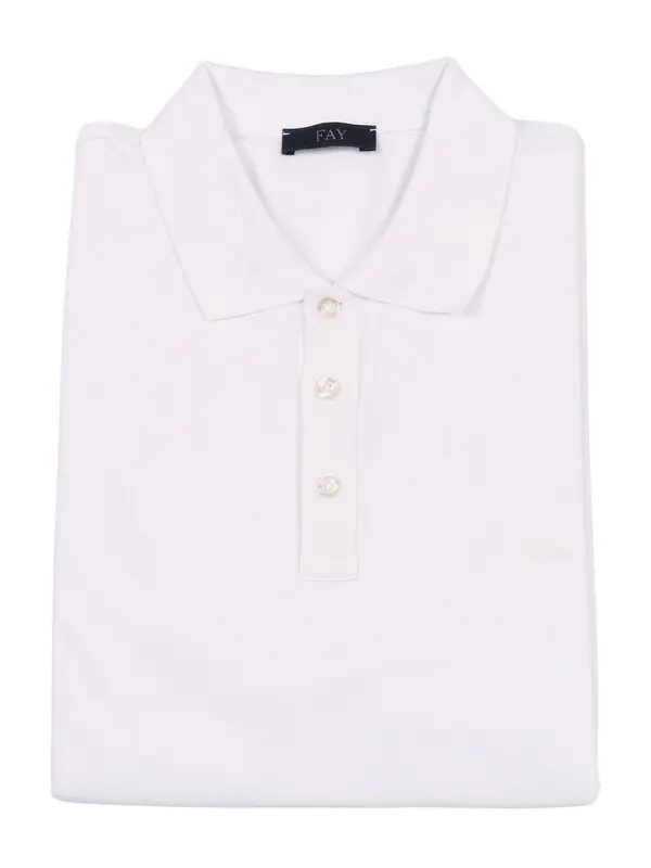 FAY Polo Piquet Stretch - White