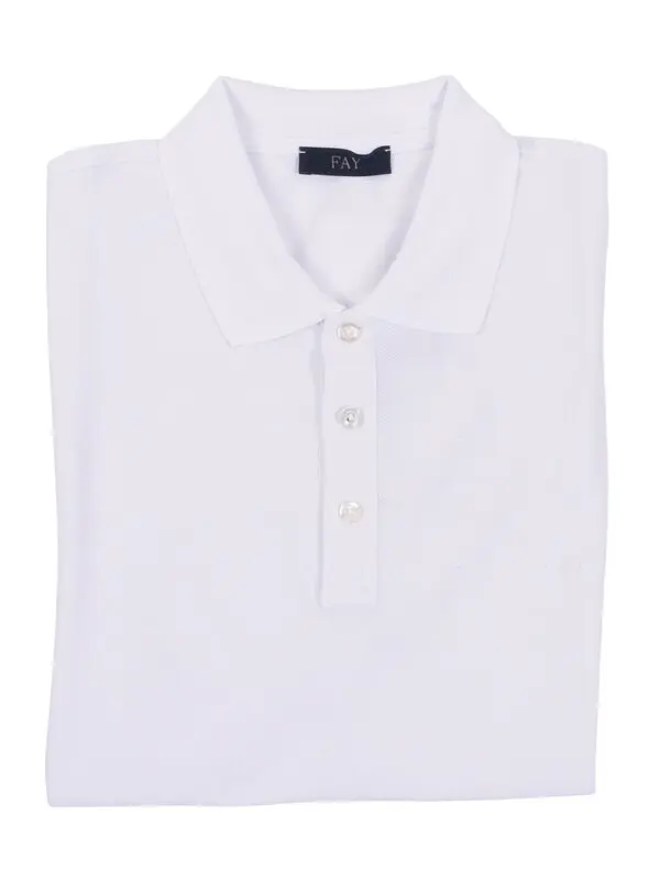 FAY Polo Piquet Stretch - White