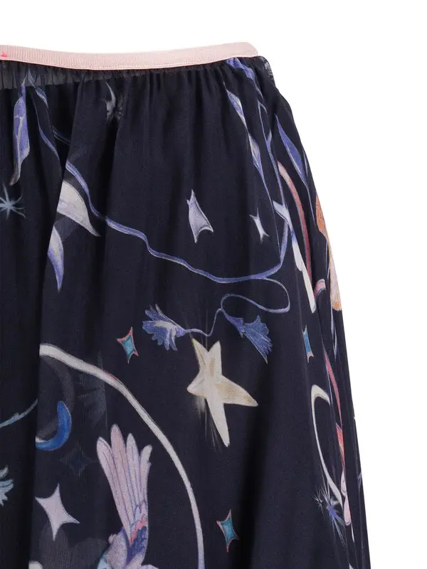 FORTE_FORTE Chiffon Stampa 'deliverance' Skirt - Blu