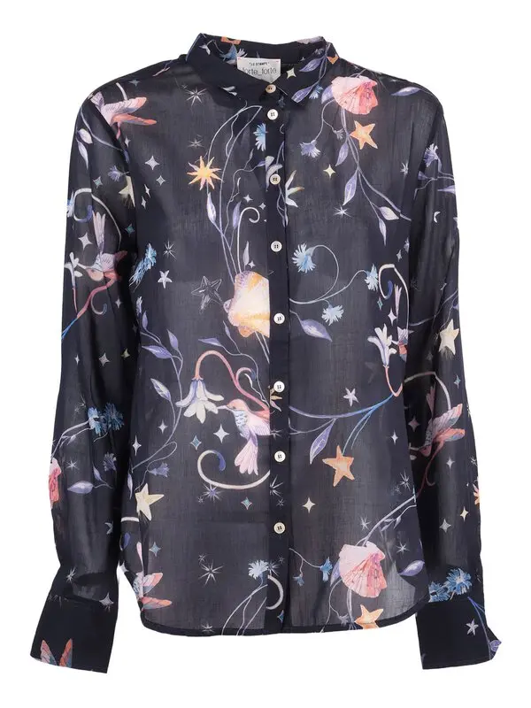 FORTE_FORTE Regular Voile Stampa 'deliverance' Shirt