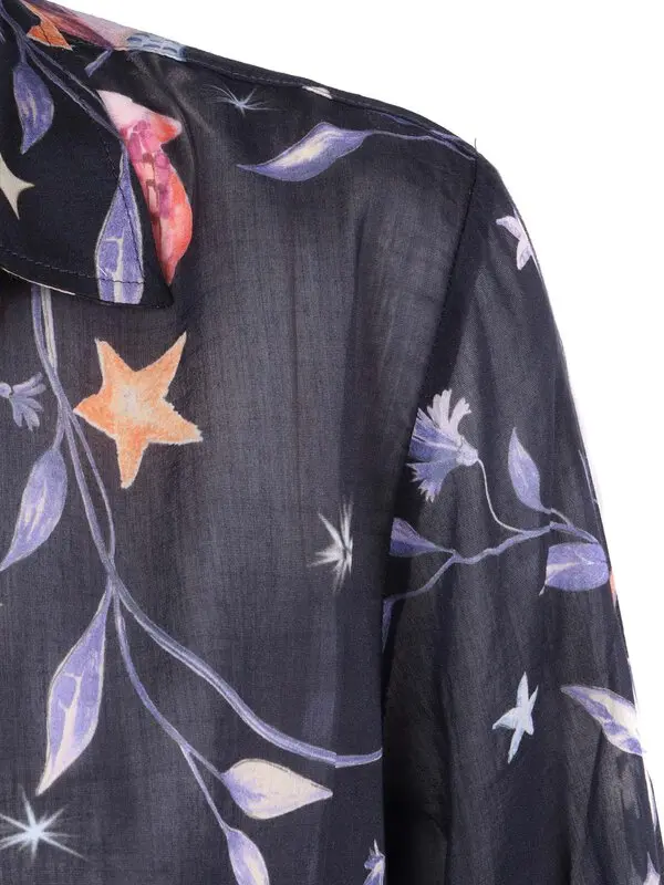 FORTE_FORTE Regular Voile Stampa 'deliverance' Shirt