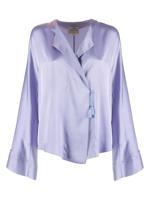 FORTE_FORTE Shiny Stretch Silk Shirt - Other