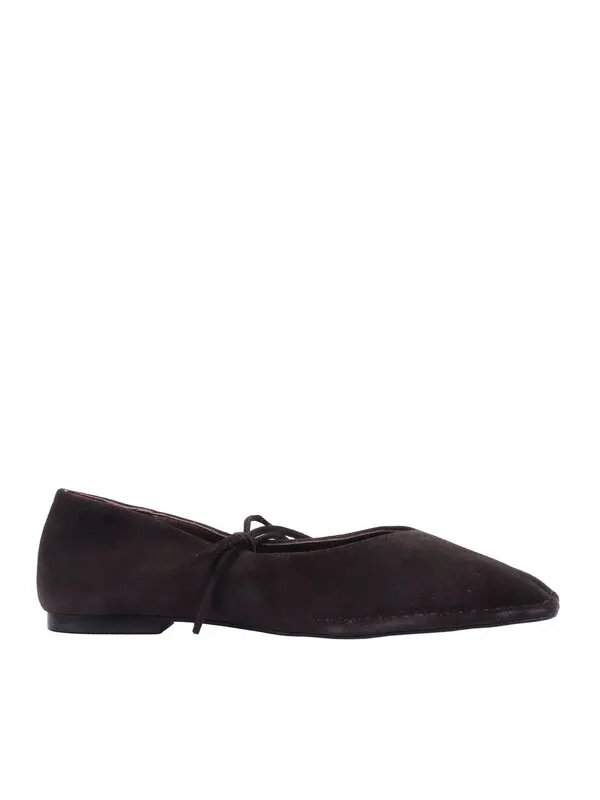 ALOHAS Sway Suede Leather Ballet Flats - Red