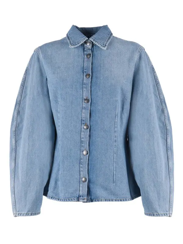 ROTATE BY BIRGER CHRISTENSEN Fitted Denim Shirt