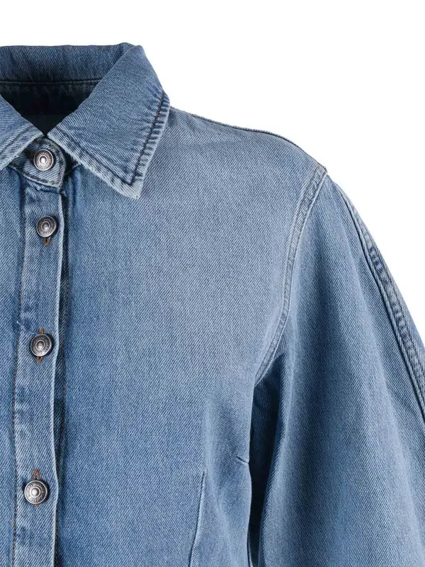 ROTATE BY BIRGER CHRISTENSEN Fitted Denim Shirt