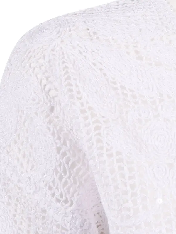 KANGRA Cornely Embroidered Sequin Top - White