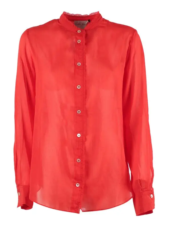 FORTE_FORTE Serafino Voile Shirt With Lace Details
