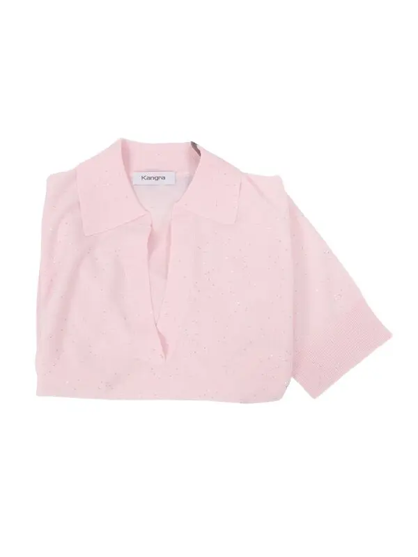 KANGRA Short Sleeve Polo Shirt With Sequins