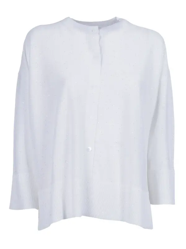 KANGRA Serafino With Buttons And Sequins - White
