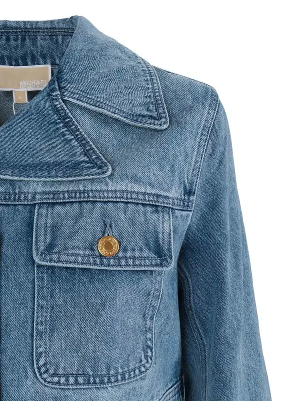 Michael Kors Cropped Denim Jacket - Blu