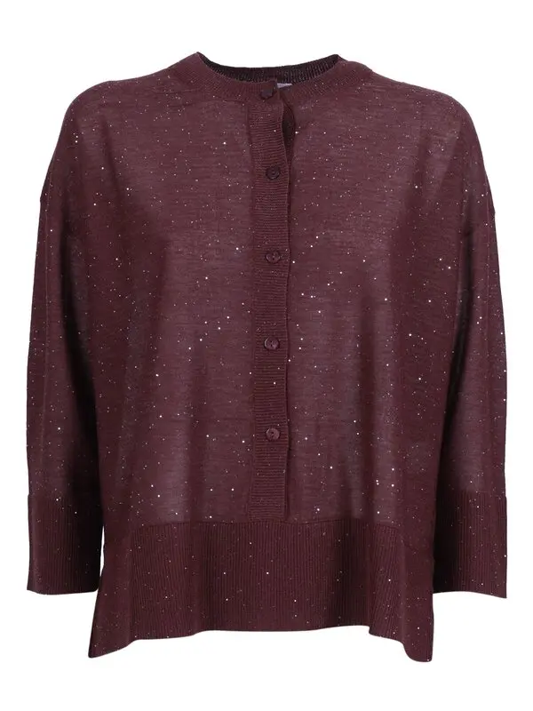 KANGRA Serafino With Buttons And Micropaillettes - Red