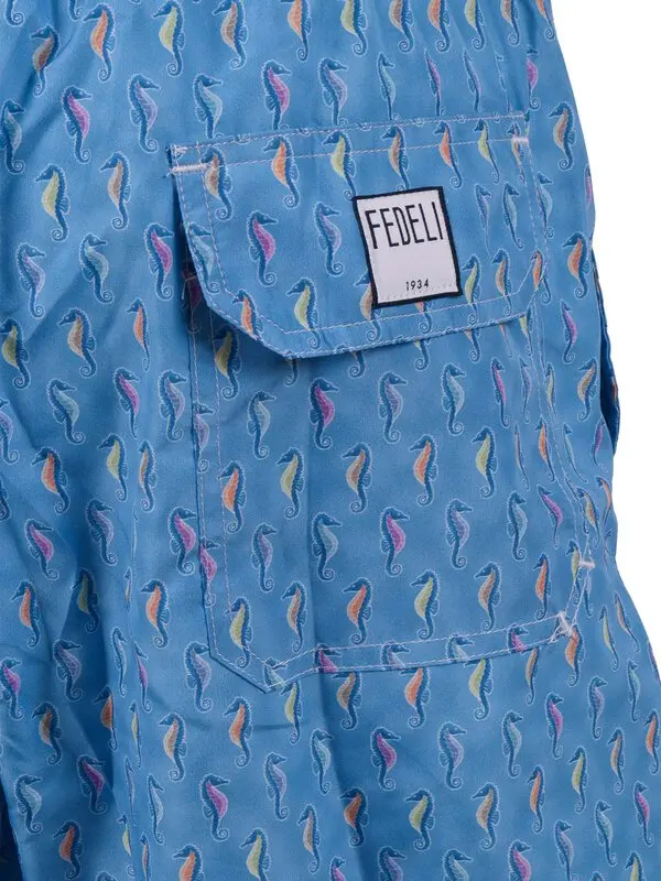 Fedeli Woven Swim Trousers - Blu