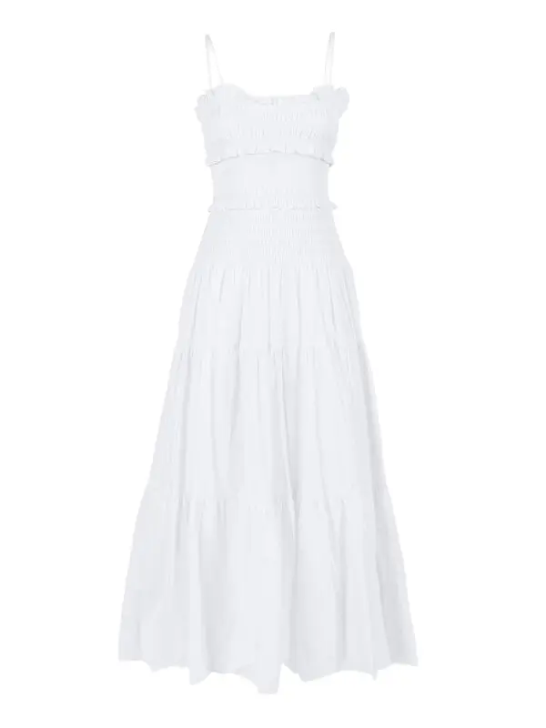 Michael Kors Smocked Maxi Dress - White