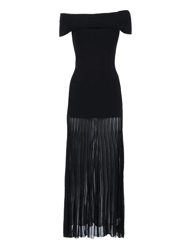 Michael Kors Fold Over Sheer Maxi Dress - Red