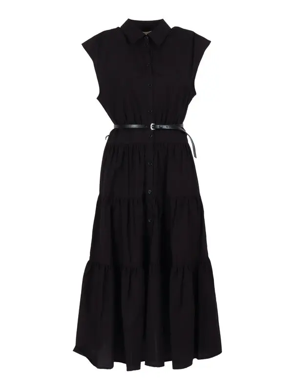 Michael Kors Poplin Midi Shirt Dress - Red