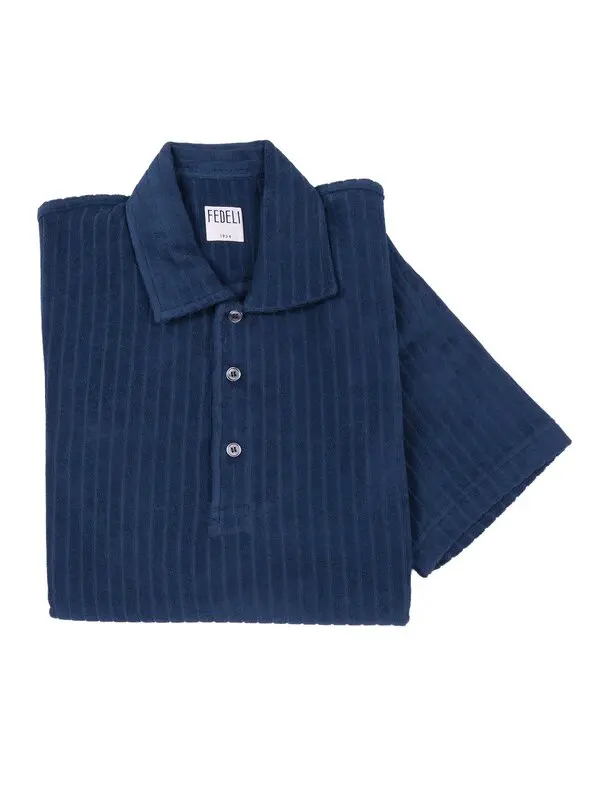 Fedeli Polo Shirt S/s Knitted - Blu