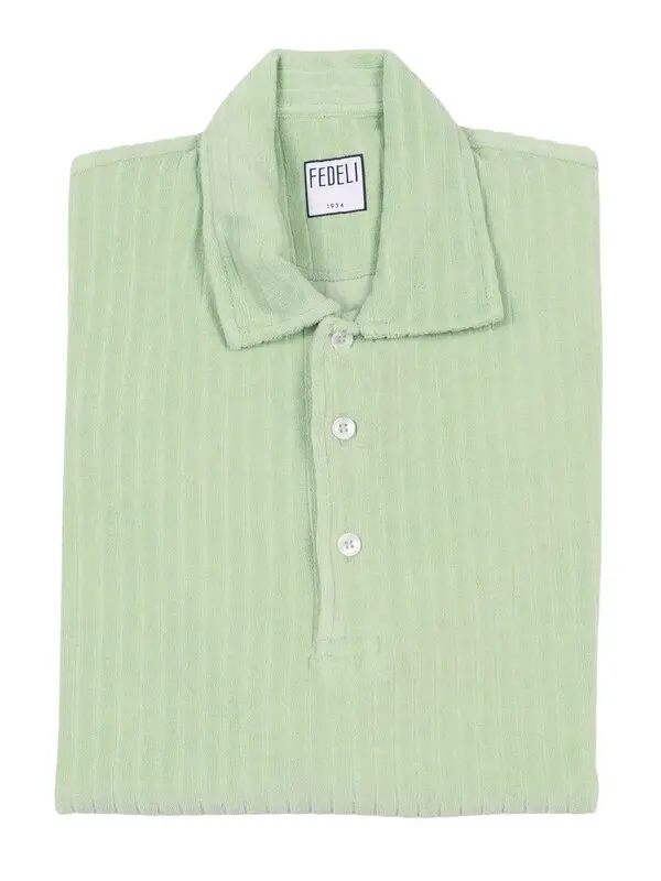 Fedeli Knitted Short Sleeve Polo Shirt - Green