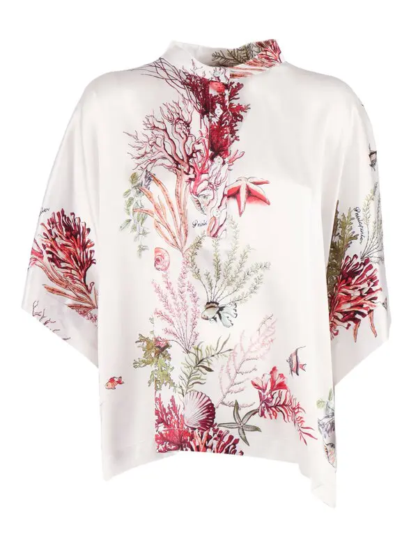 SHIRTAPORTER Printed Silk Shirt - White