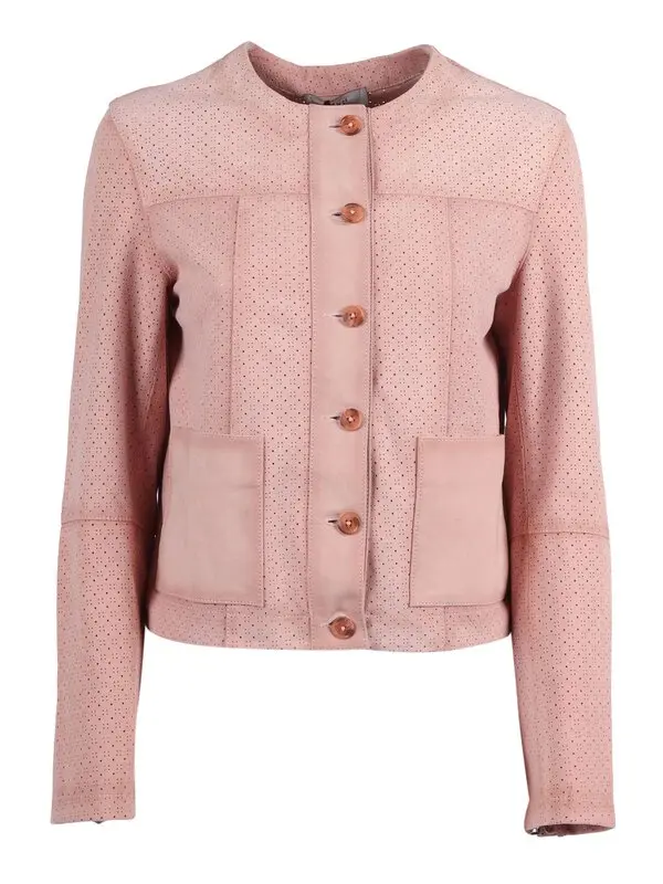 DROWS Goat Suede Leather Jacket - Red