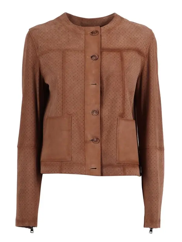 DROWS Goat Suede Leather Jacket - Red