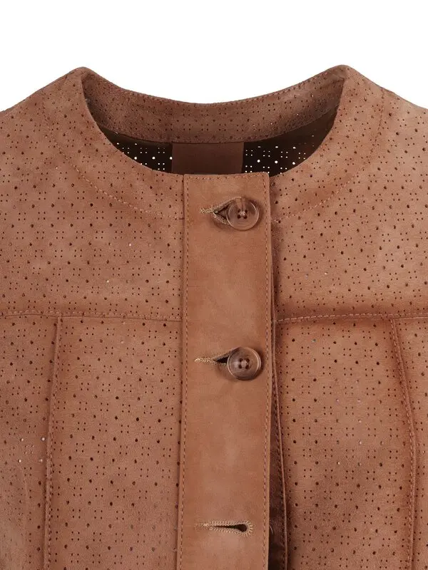 DROWS Goat Suede Leather Jacket - Red