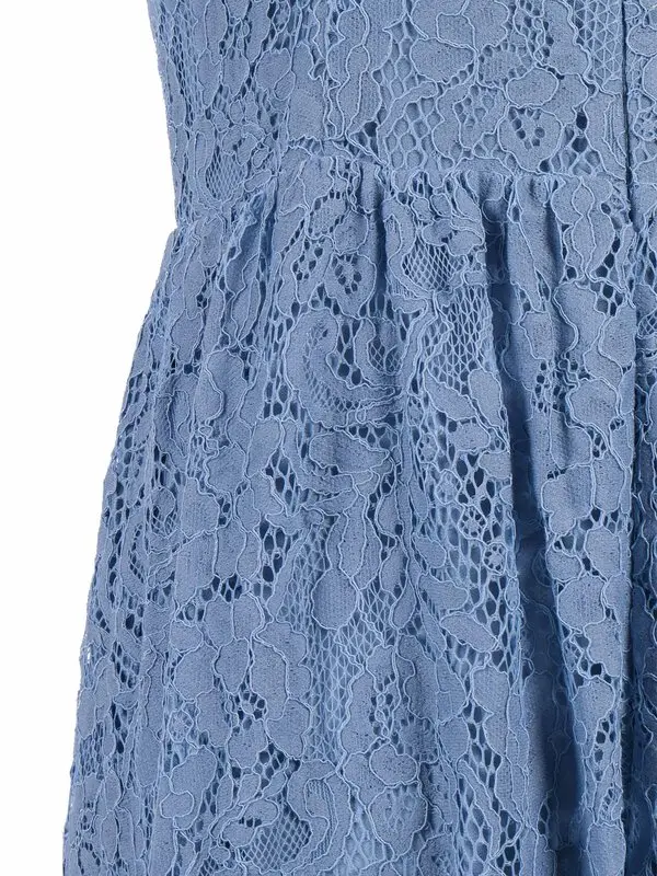 michael kors blue lace dress Michael Michael Kors Lace V-neck Dress | Blue