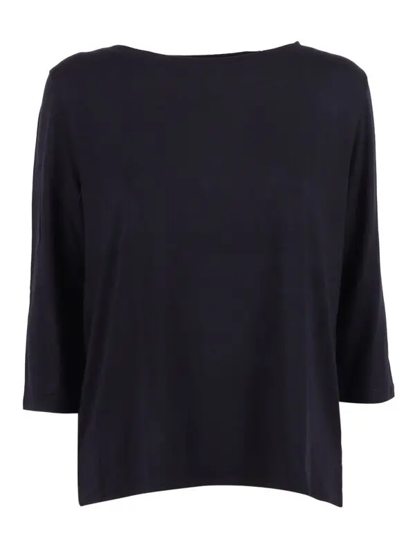 Majestic Filatures Boatneck 3/4 Sleeve T-shirt - Blu