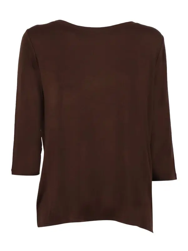 Majestic Filatures Boatneck Three-quarter Sleeve T-shirt - Red