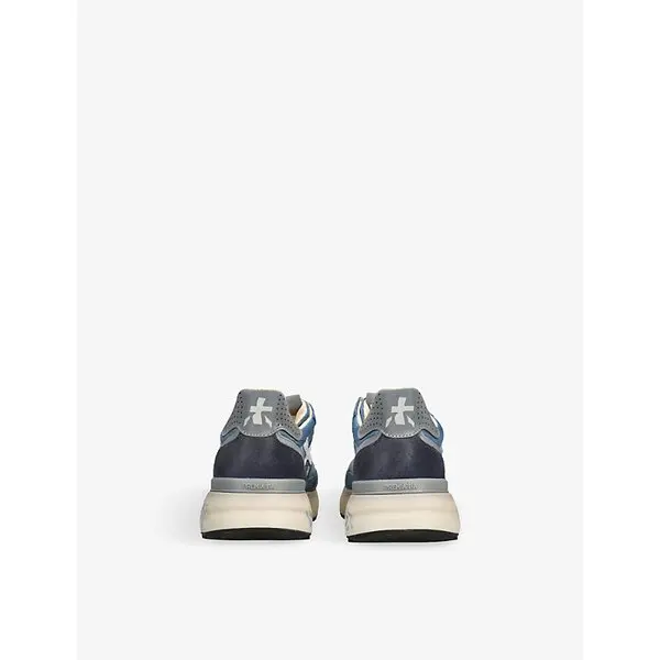 Premiata Mick Suede And Woven Trainers - Blue