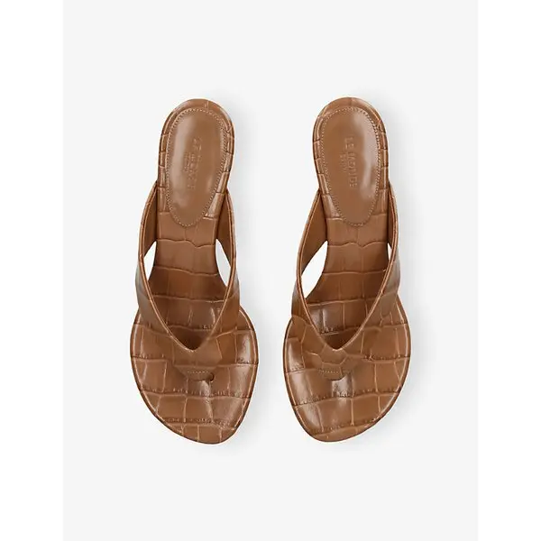 Le Monde Beryl Micro Wedge Leather Sandals - Brown