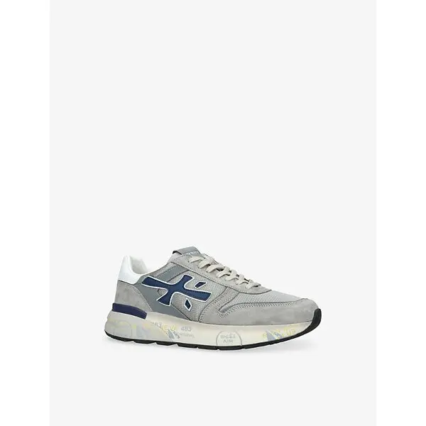 Premiata Mick Suede And Woven Trainers - Grey/m.cmb