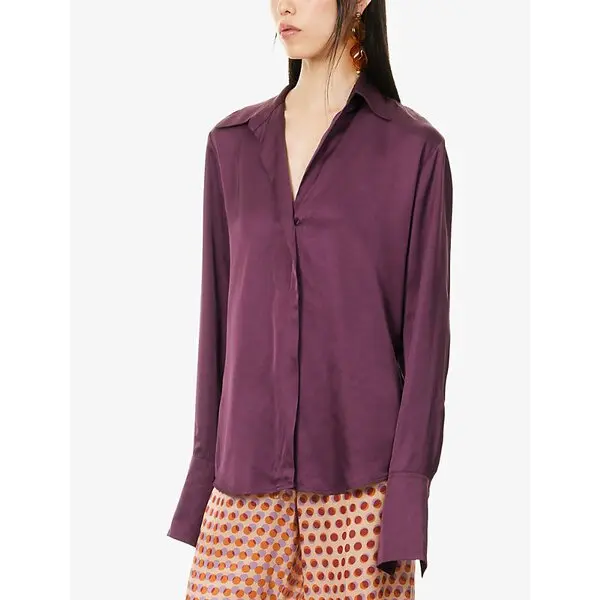 Dries Van Noten Celindra Relaxed-fit Satin Shirt - Auber