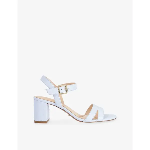 DUNE Merisa Leather Heeled Sandals - Blue Leather