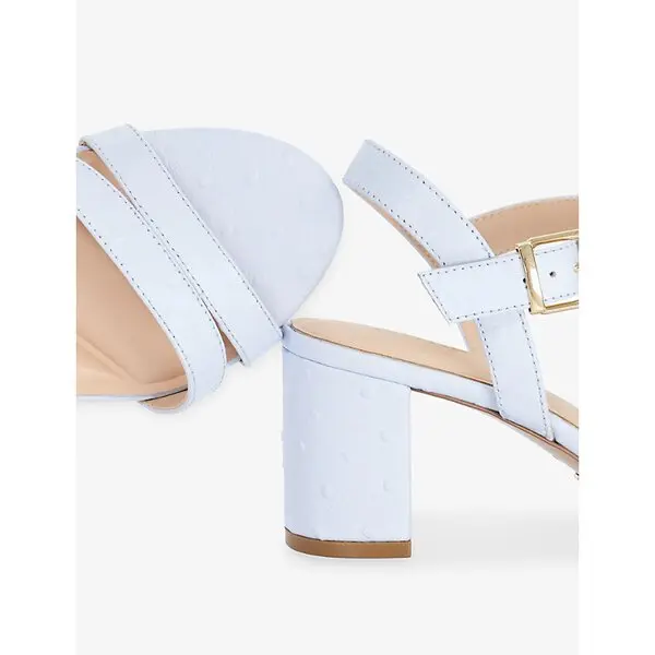 DUNE Merisa Leather Heeled Sandals - Blue Leather