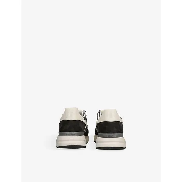 Premiata Mick Suede And Woven Trainers - Blk/white