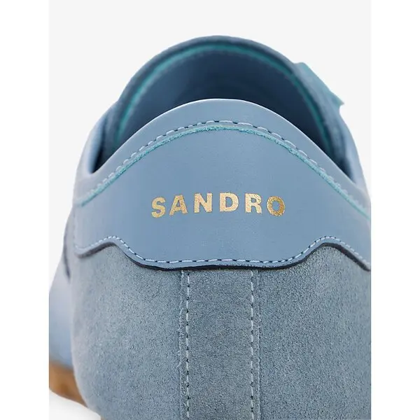Sandro Leather And Suede Trainers - Blue Sky