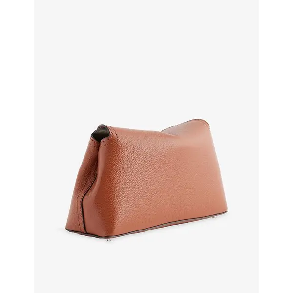 TOTEME T-lock Flap Leather Clutch - Sienna