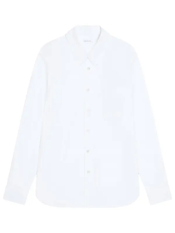 Dries Van Noten Loose Fit Cotton Poplin Shirt - White