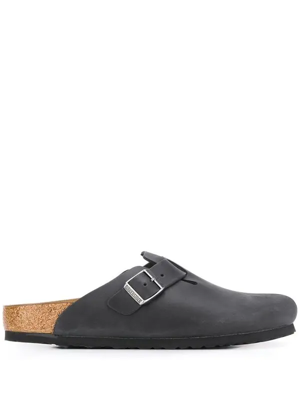 BIRKENSTOCK Boston Leather Mule - Black