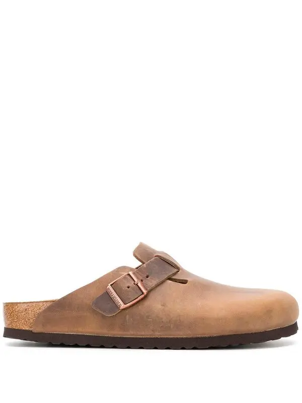 BIRKENSTOCK Boston Leather Mule - Brown