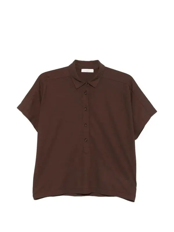 ZANONE Short-sleeved Cotton Polo Shirt - Brown
